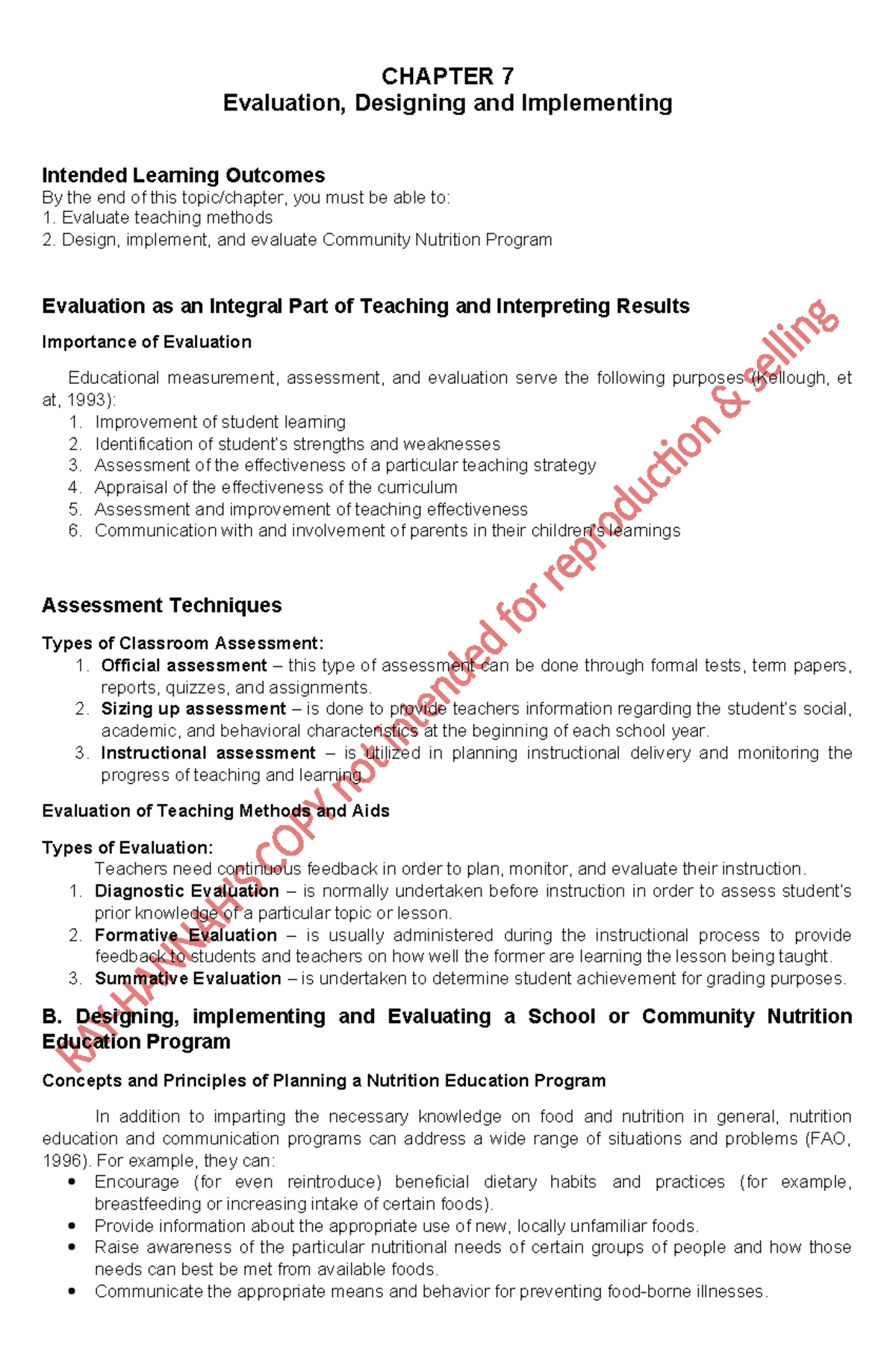 Chapter-7-module - notes - CHAPTER 7 Evaluation, Designing and ...