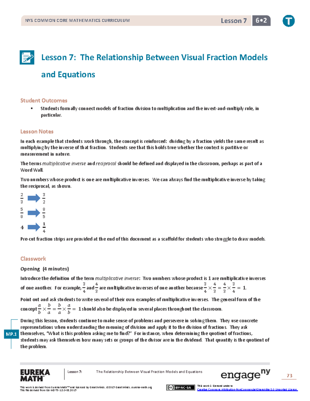 Math g6 m2 topic a lesson 7 teacher - Lesson 7: The Relationship ...