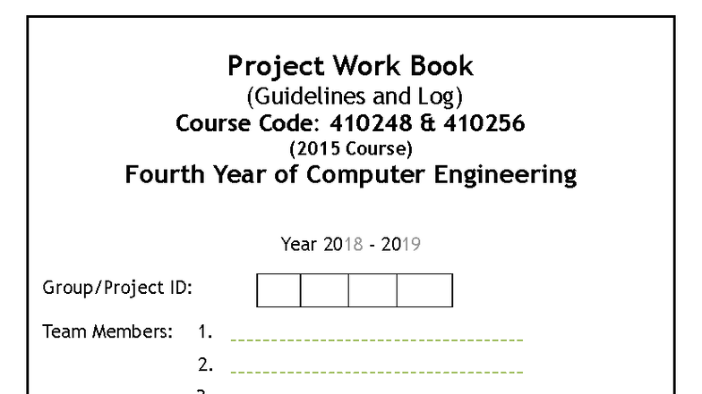 Project Work Book Guidelines for BE Computer Engineering (410248 ...