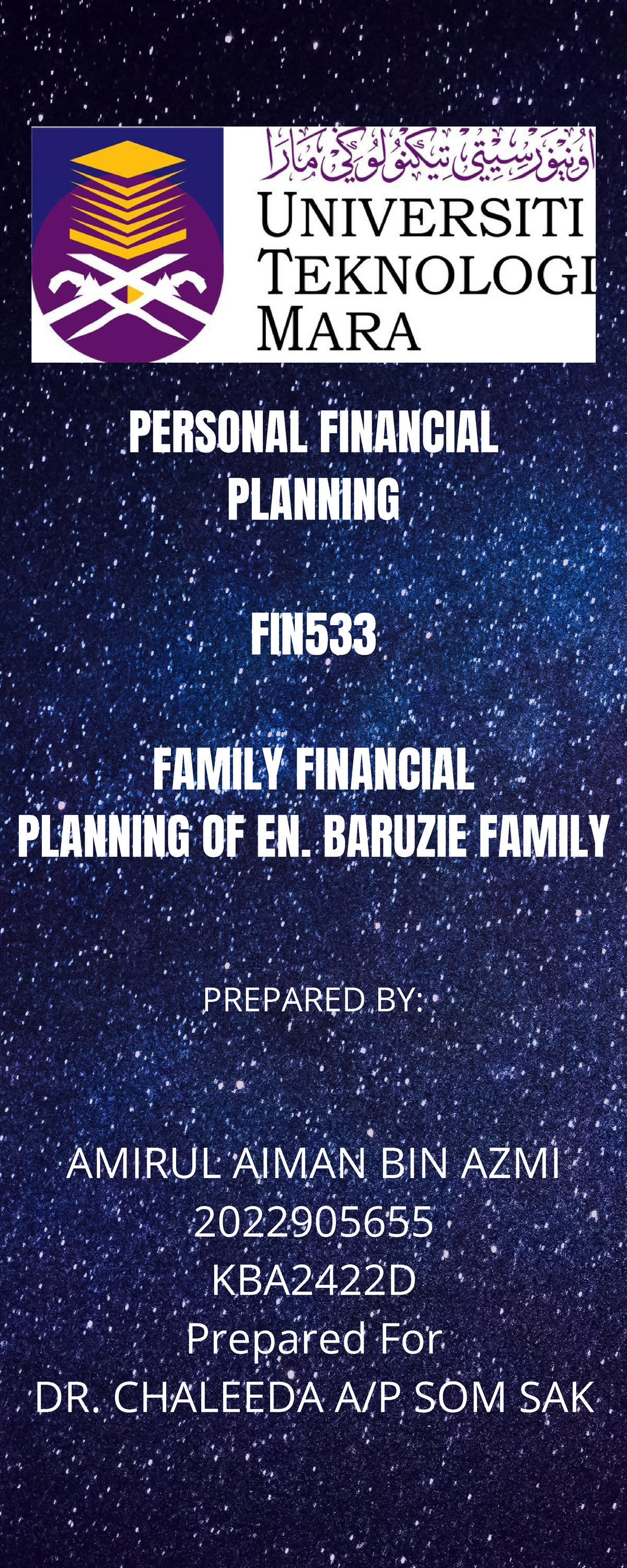 FIN 533 Family Financial Planning Report for Baruzie Family - Studocu