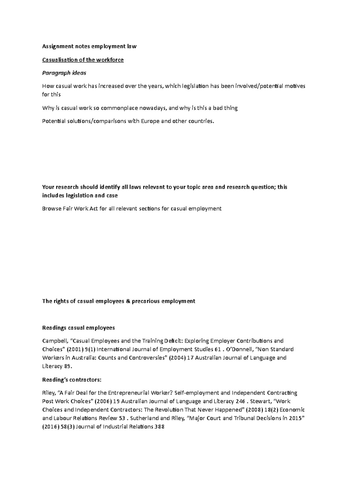Employment Law: Casualisation of the Workforce - Key Insights and ...