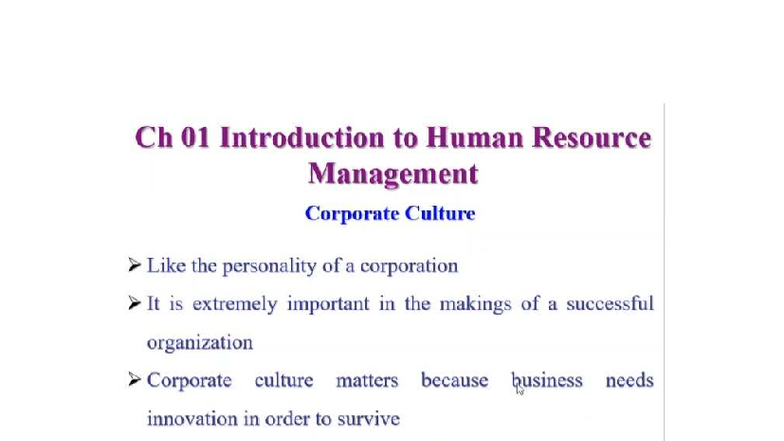 HRM 101: Corporate Culture and Flexible Work Strategies - Studocu