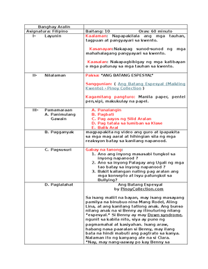 Lathalain Example - Summary Journalism - Filipino 11 - Studocu