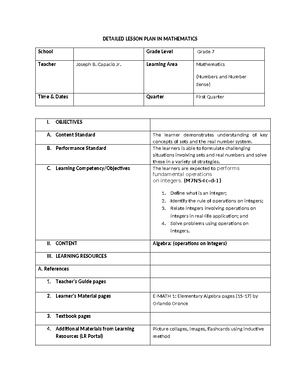 Lesson 4 Activity josephcapaciojr - Name: JOSEPH B. CAPACIO JR. Course and Block: BSED MATH 3-A ...