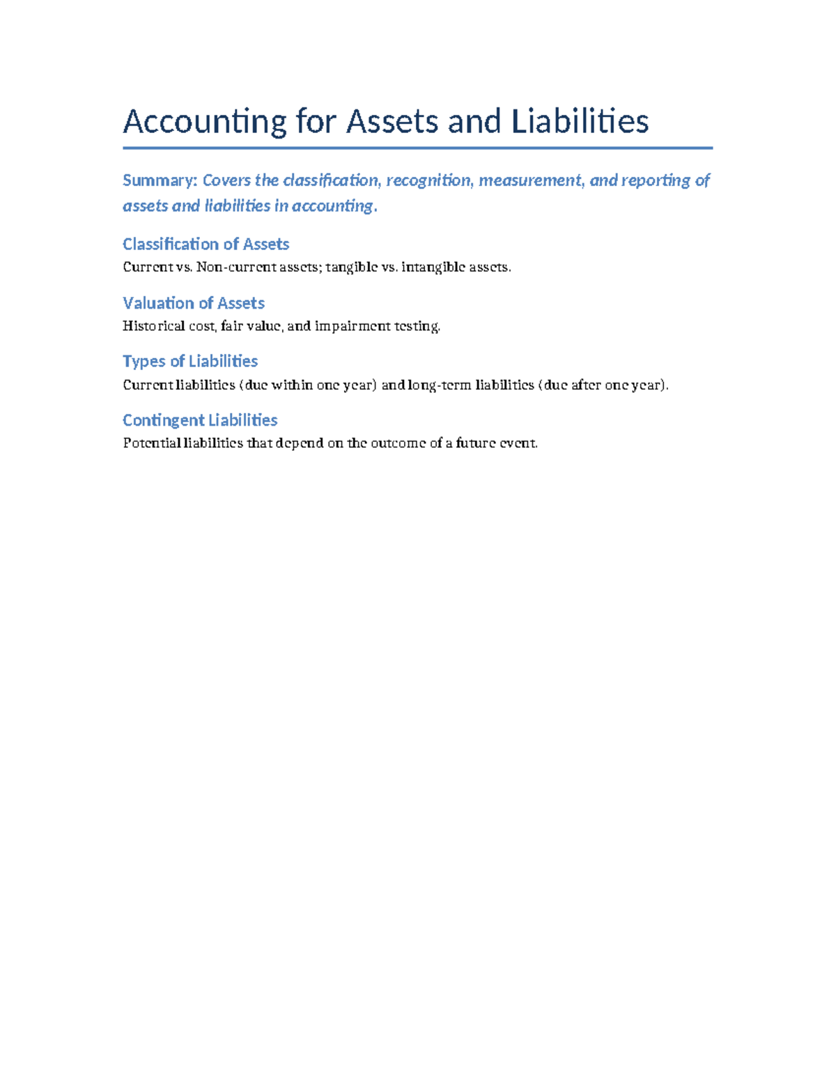 3 Accounting for Assets and Liabilities - Accounting for Assets and ...