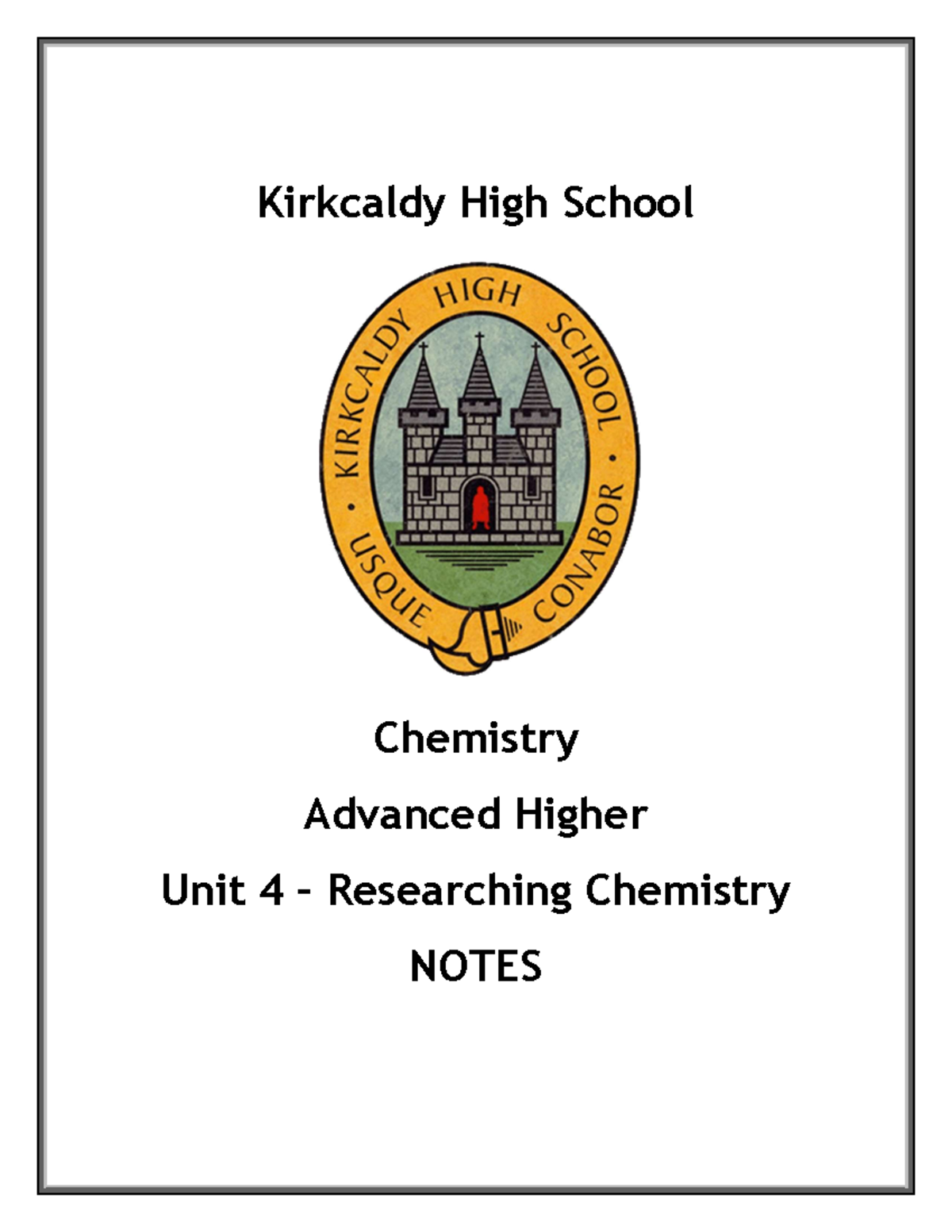 AH Unit 4: Researching Chemistry Notes - Key Concepts & Techniques ...
