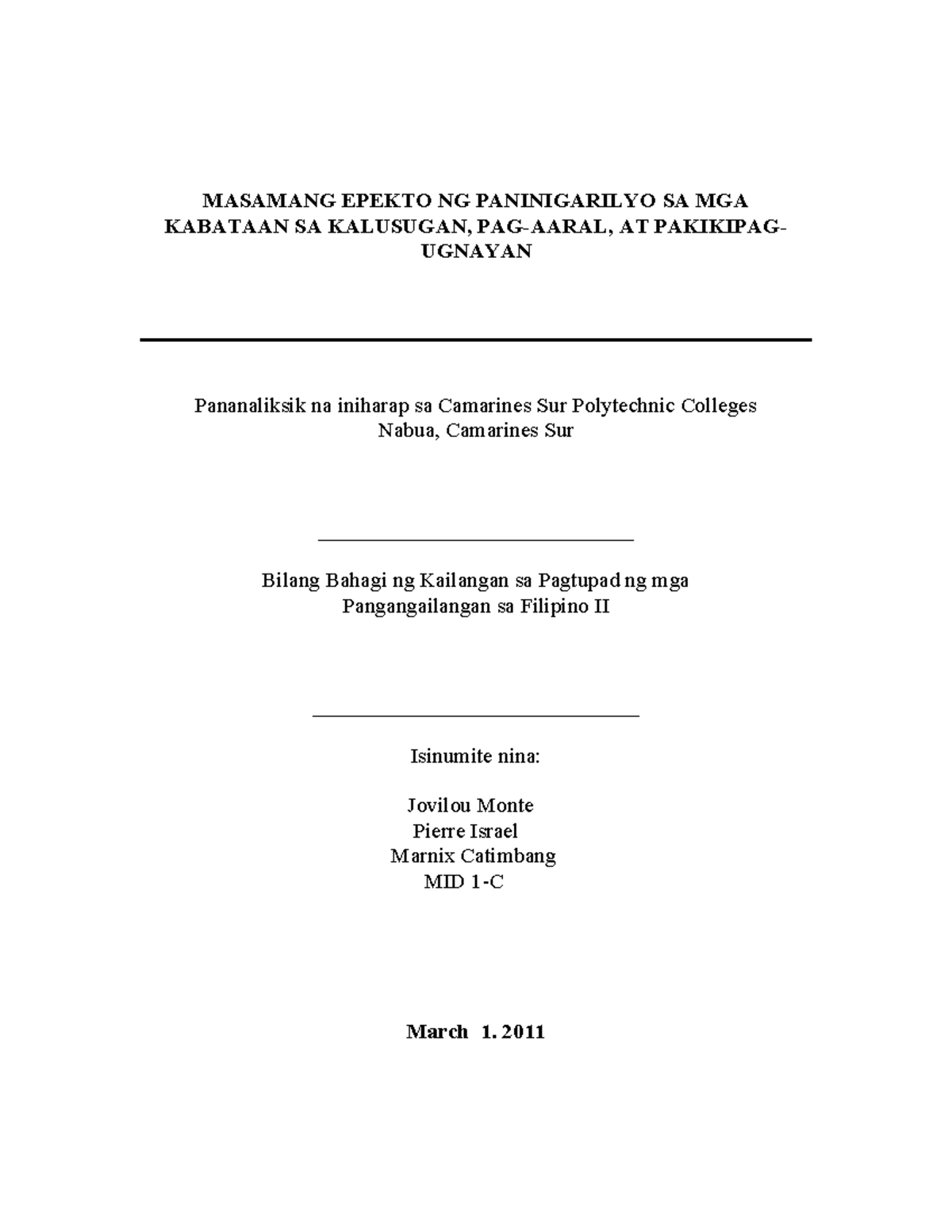 82191417-28841254-Baby-Thesis-in-Filipino - MASAMANG EPEKTO NG ...