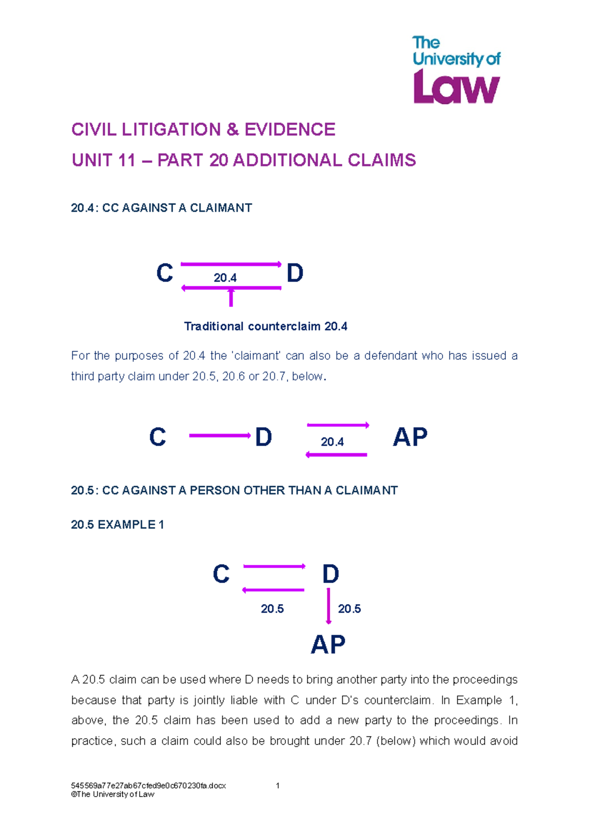 CIVIL LITIGATION 101: Part 20 Additional Claims & Flowchart Guide - Studocu