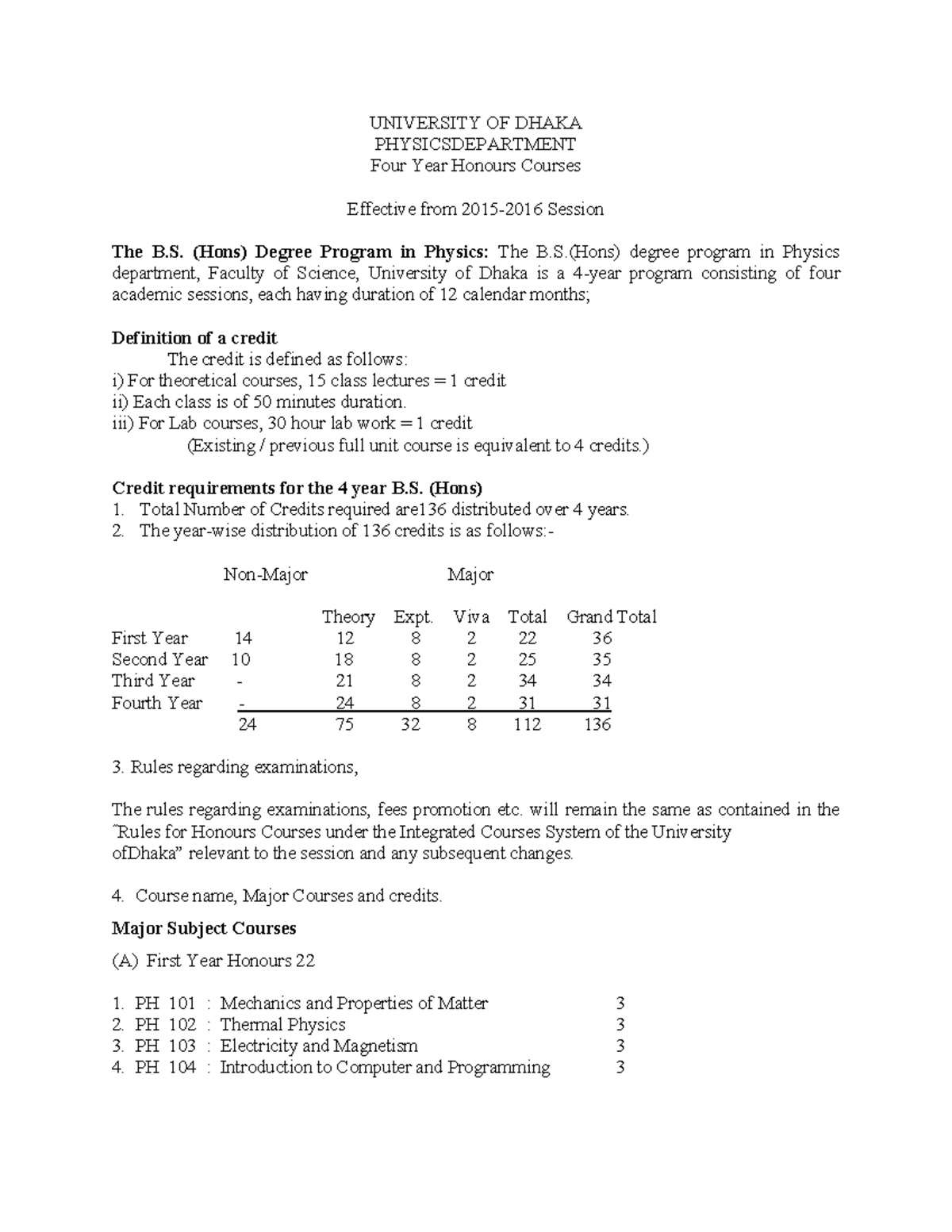 DU-Physics-BS-Hons-Syllabus-4-Year-Program-Course-Details - Studocu