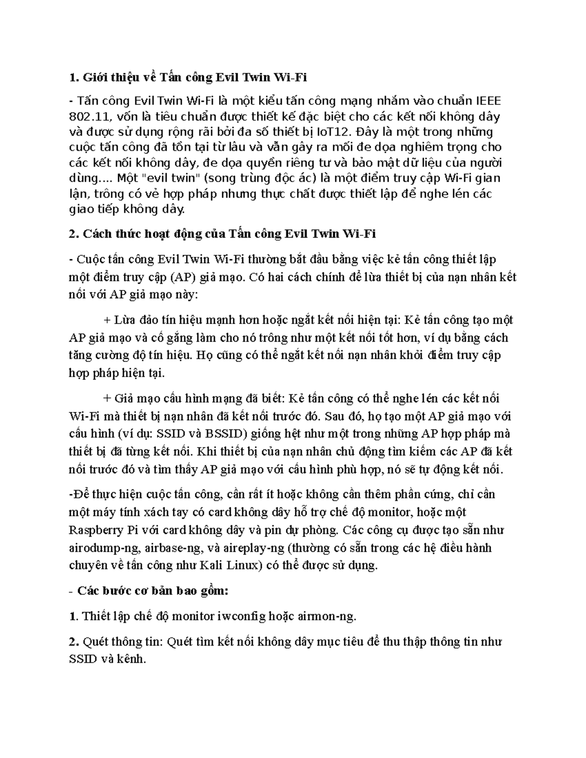 Evil Twin Attack: Overview and Mitigation Techniques - Studocu