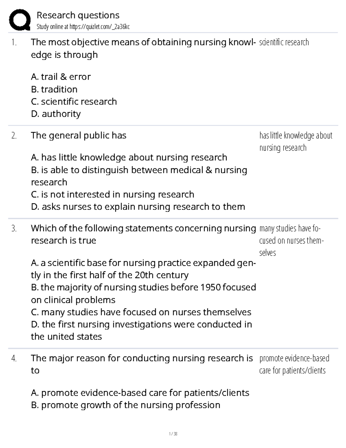 Research Questions for NCLEX Preparation: Key Insights and Concepts ...