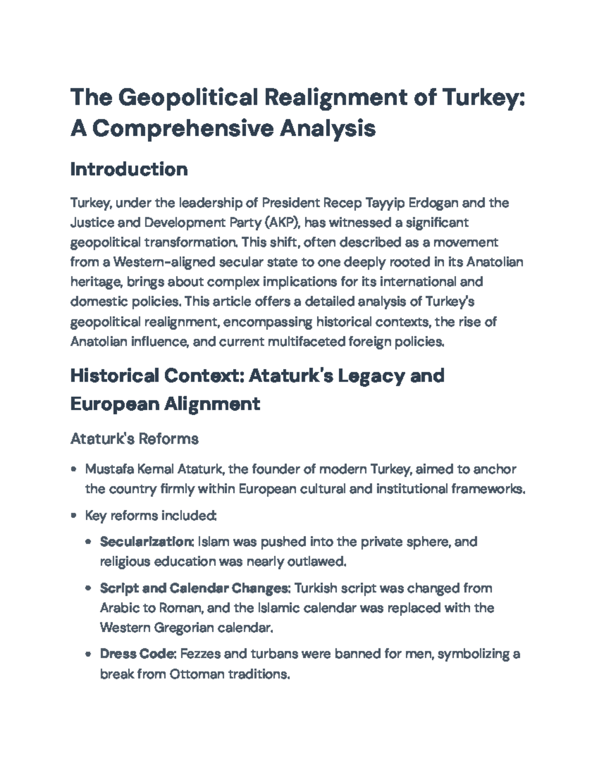 Turkey's Geopolitical Realignment: Historical Context & Current Trends ...