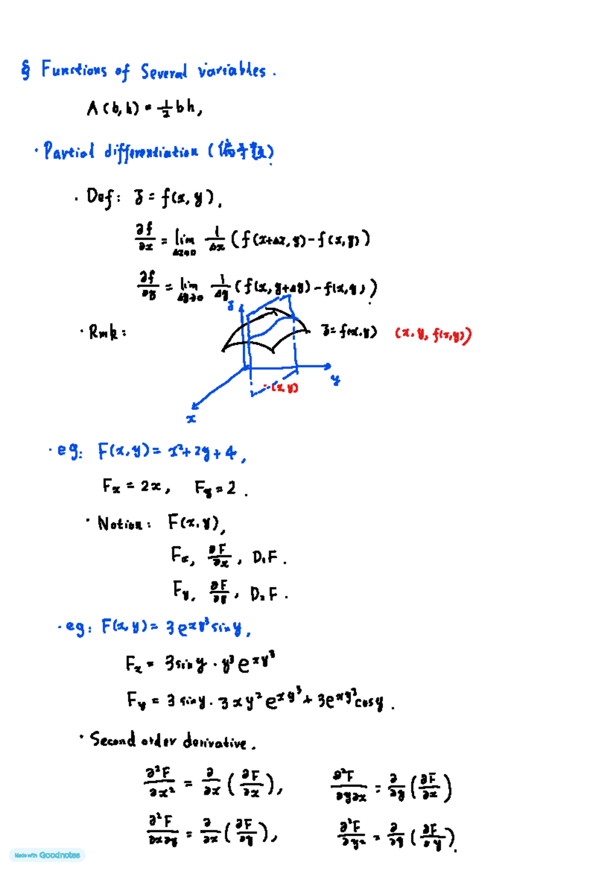 Functions of Several Variables: Partial Differentiation (MATH1231) - Studocu