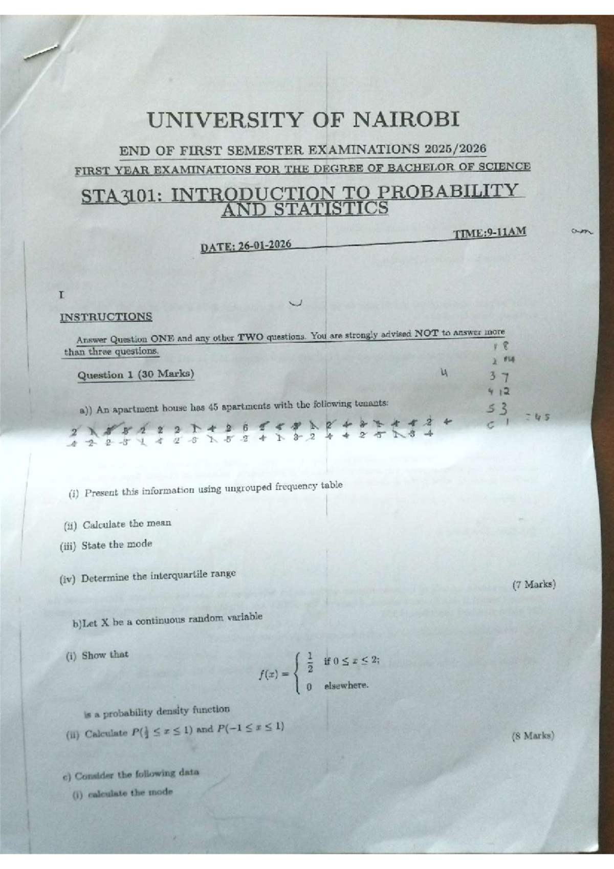 STA3101: Final Exam Review for Introduction to Probability and Statistics - Studocu