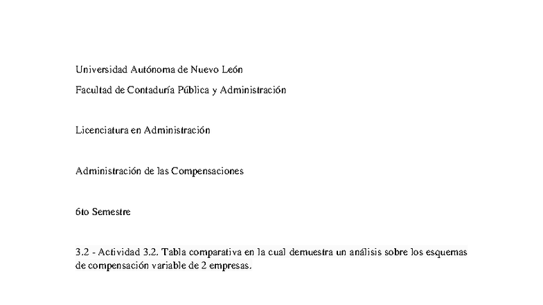ACT3 - Análisis Comparativo de Esquemas de Compensación Variable - Studocu