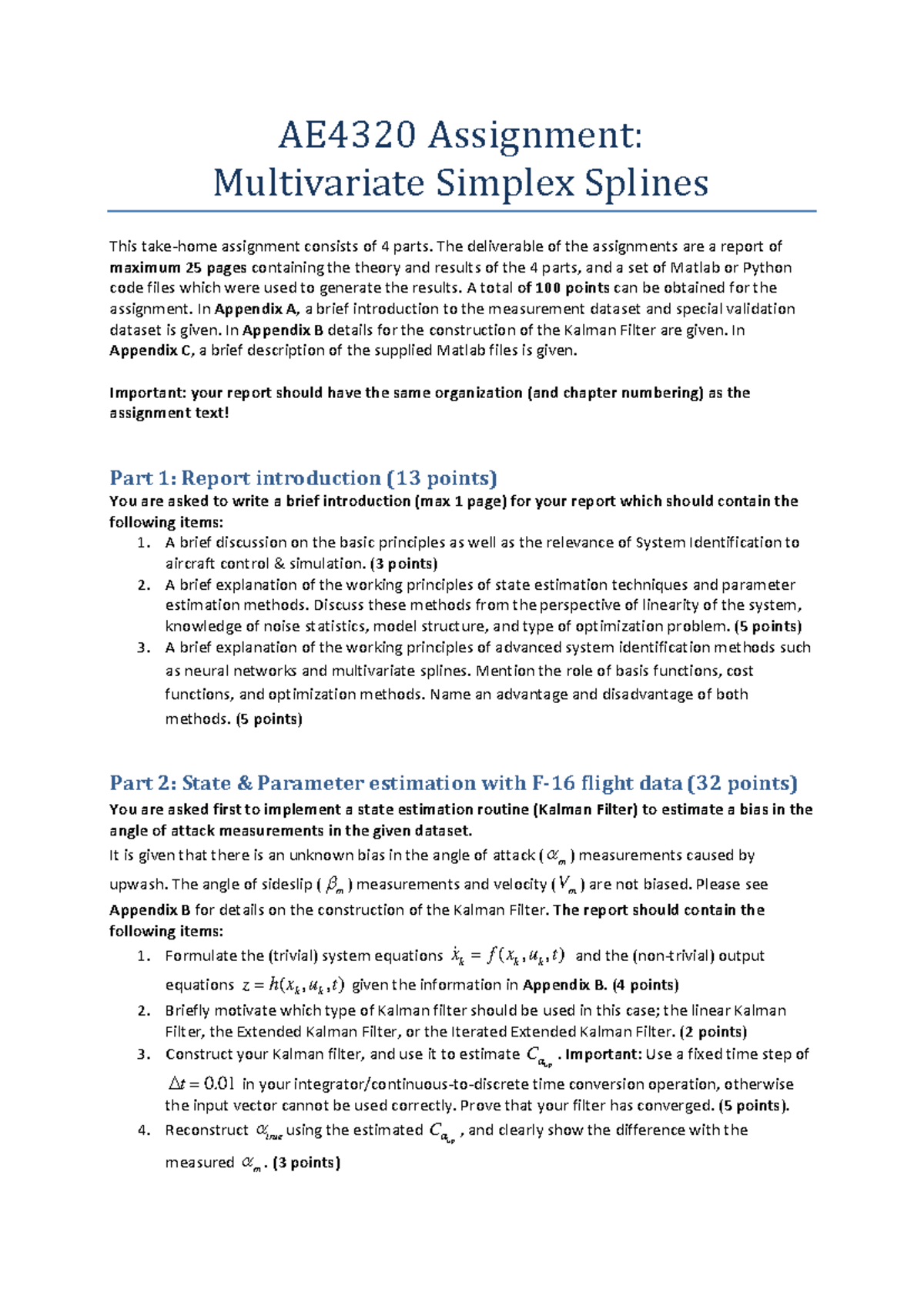 AE4320 Assignment: Utilizing Multivariate Simplex Splines (2022 ...