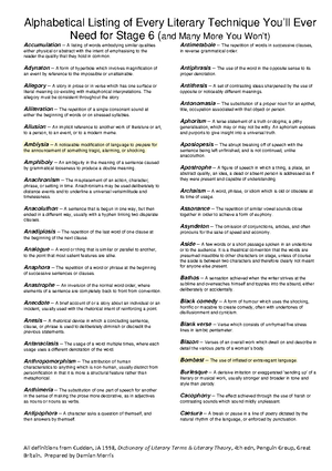 1) Lit Charts Literary Terms And Devices Quick Ref - Literary Terms ...