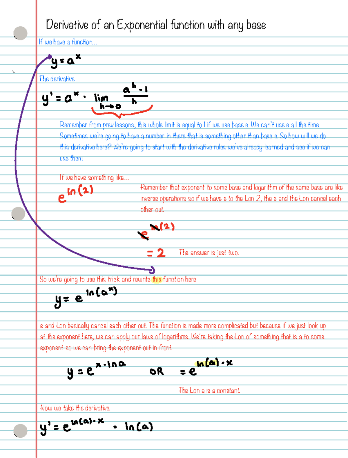 17-18 C Lesson: Derivatives of Exponential Functions - Studocu