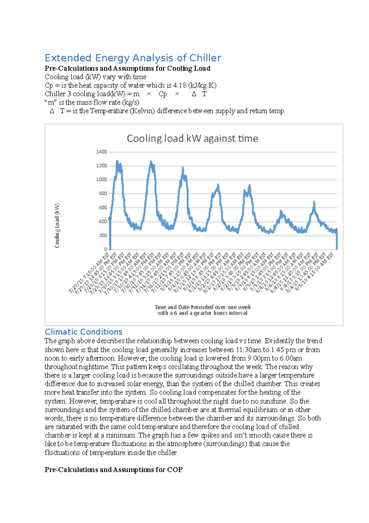 Practical Task 2 ENGG1500 - Extended Energy Analysis of ChillerPre ...