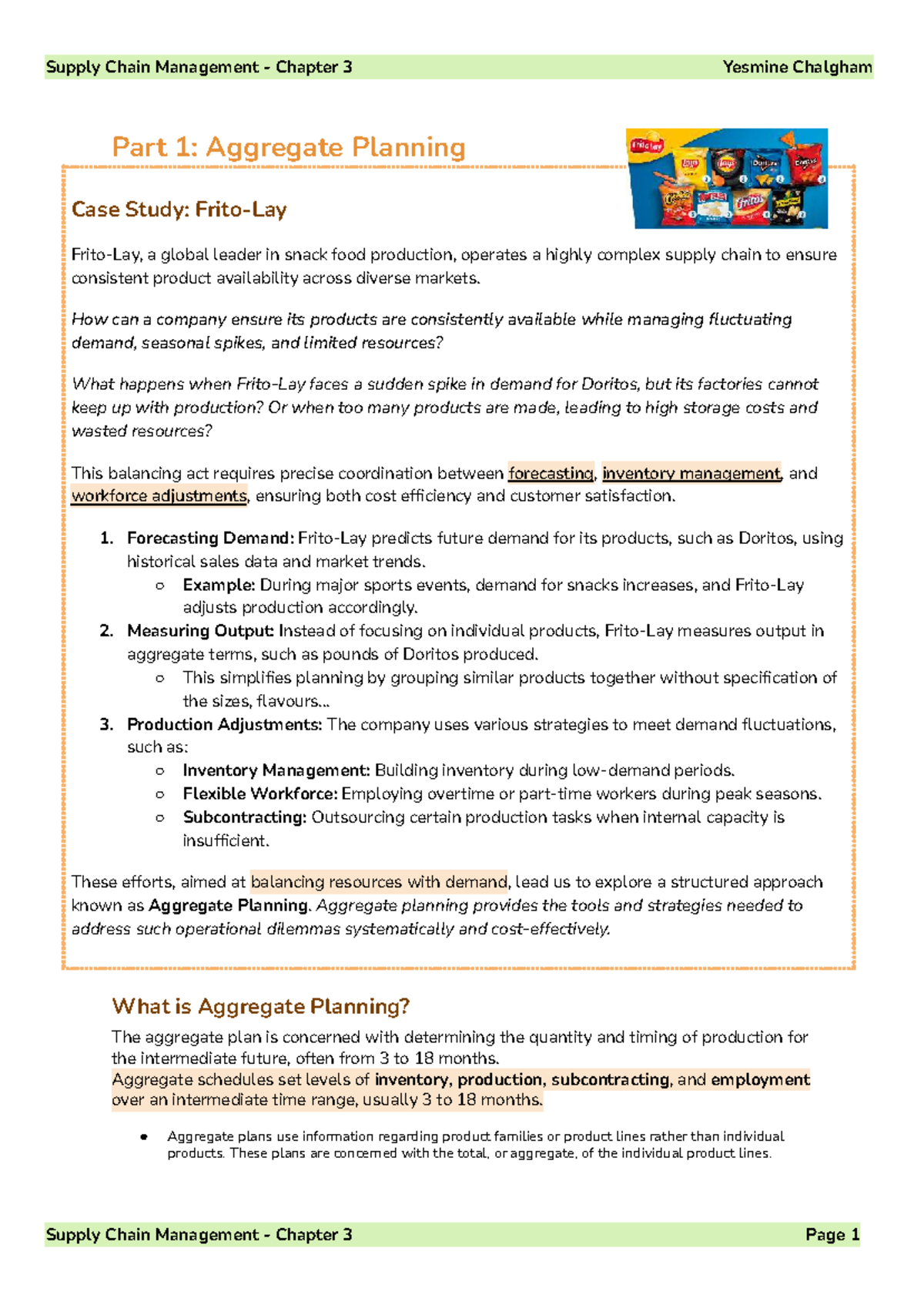 Supply Chain Management (SCM) Chapter 3: Aggregate Planning Insights ...