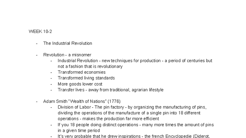 WEEK 10-2: Industrial Revolution Insights and Economic Transformations ...