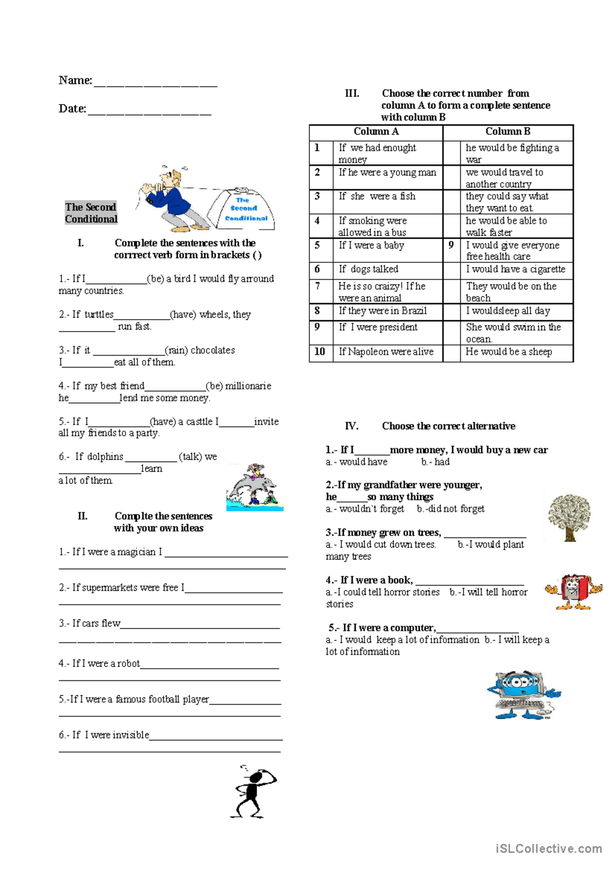 Second Conditional Homework - Complete the Sentences Exercise - Studocu