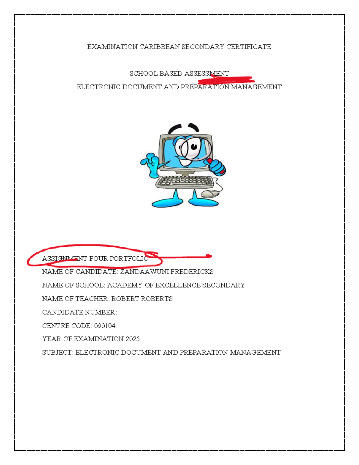 EDPM 090104 SBA Portfolio by Zandaawuni Fredericks - Final Submission ...