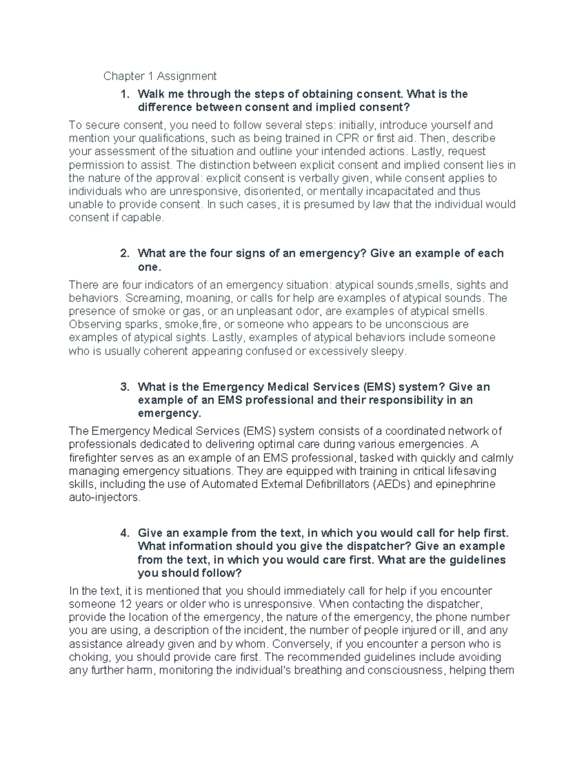 CPR Discussion 4 - Scenario 1: You are at a restaurant, the man at the table next to you is ...