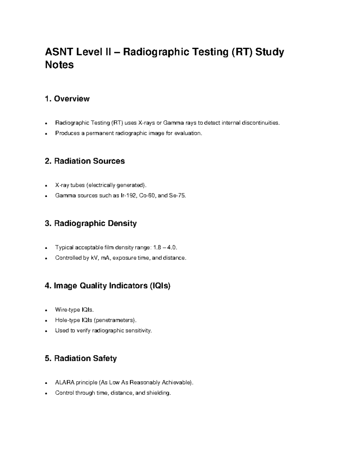 ASNT(rt study guide) - Classes for level 2 pen which I got now working ...