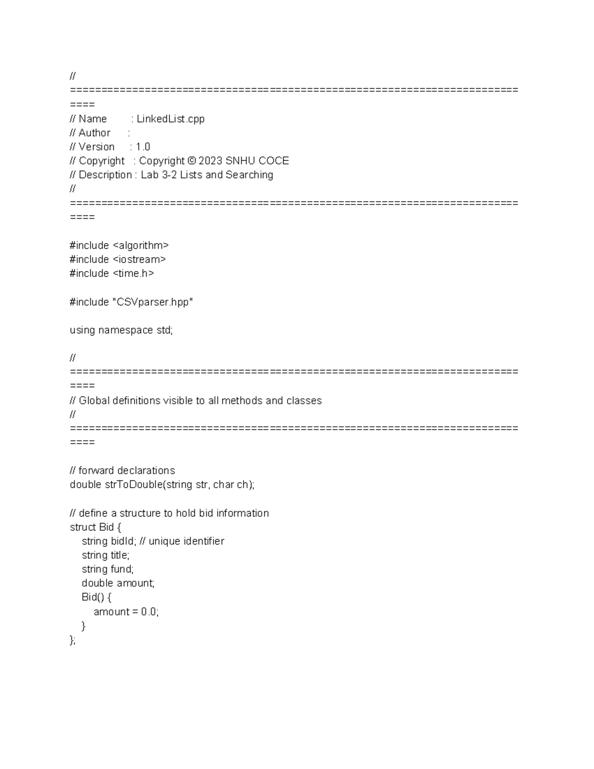 Module 3 Assignment: Implementing a Linked List in C++ - Studocu