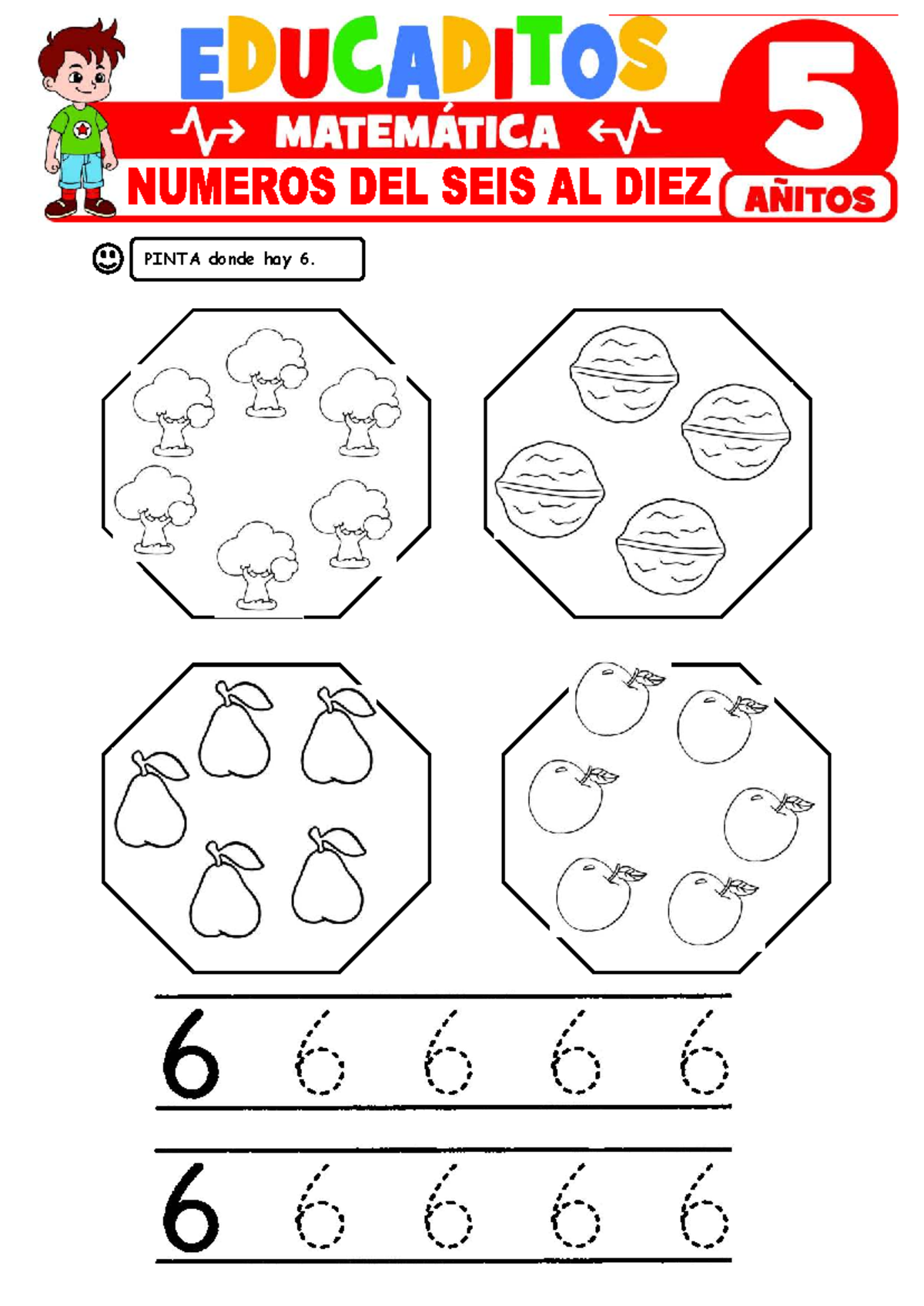 Números del 6 al 10 para Niños de 5 Años - Actividades Educativas - Studocu