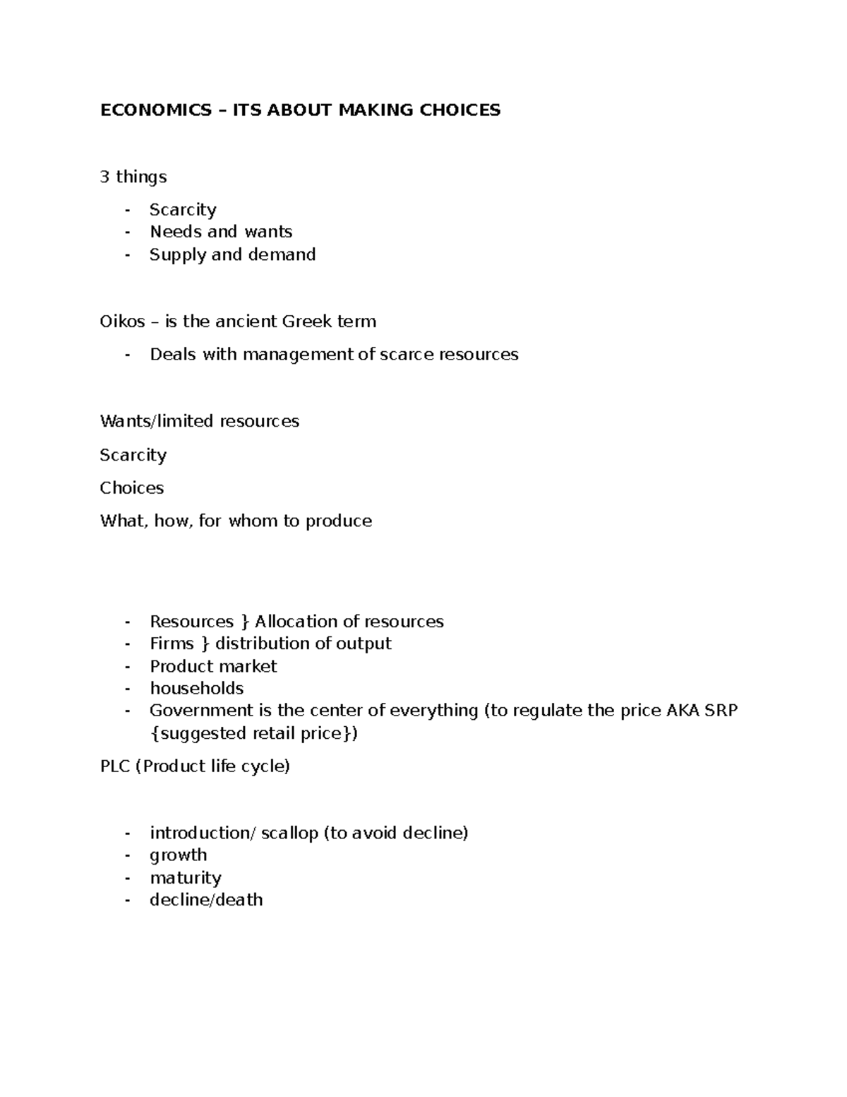 ECON 101: Understanding Scarcity, Supply & Demand Concepts - Studocu