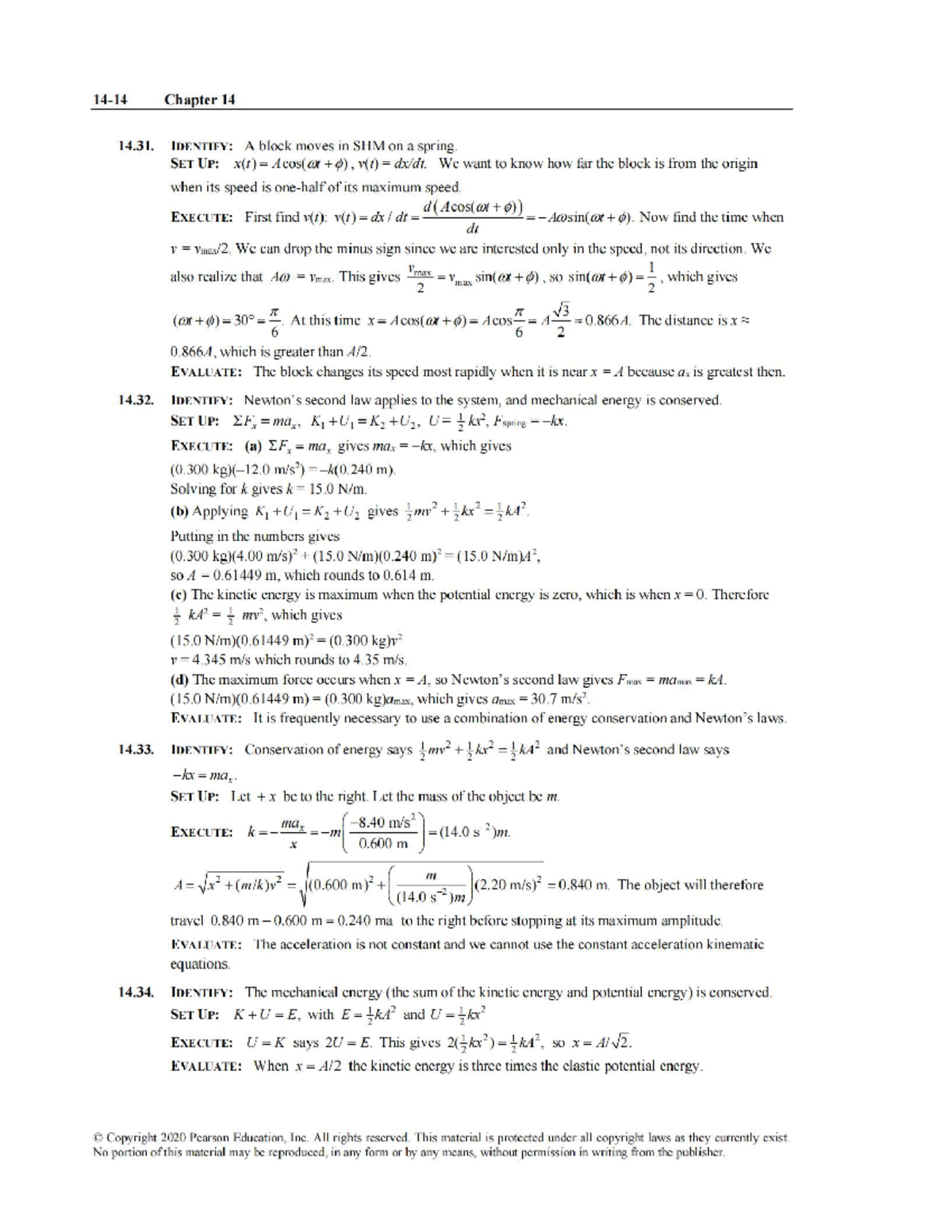 University Physics (PHYS 101) Chapter 14: Simple Harmonic Motion ...
