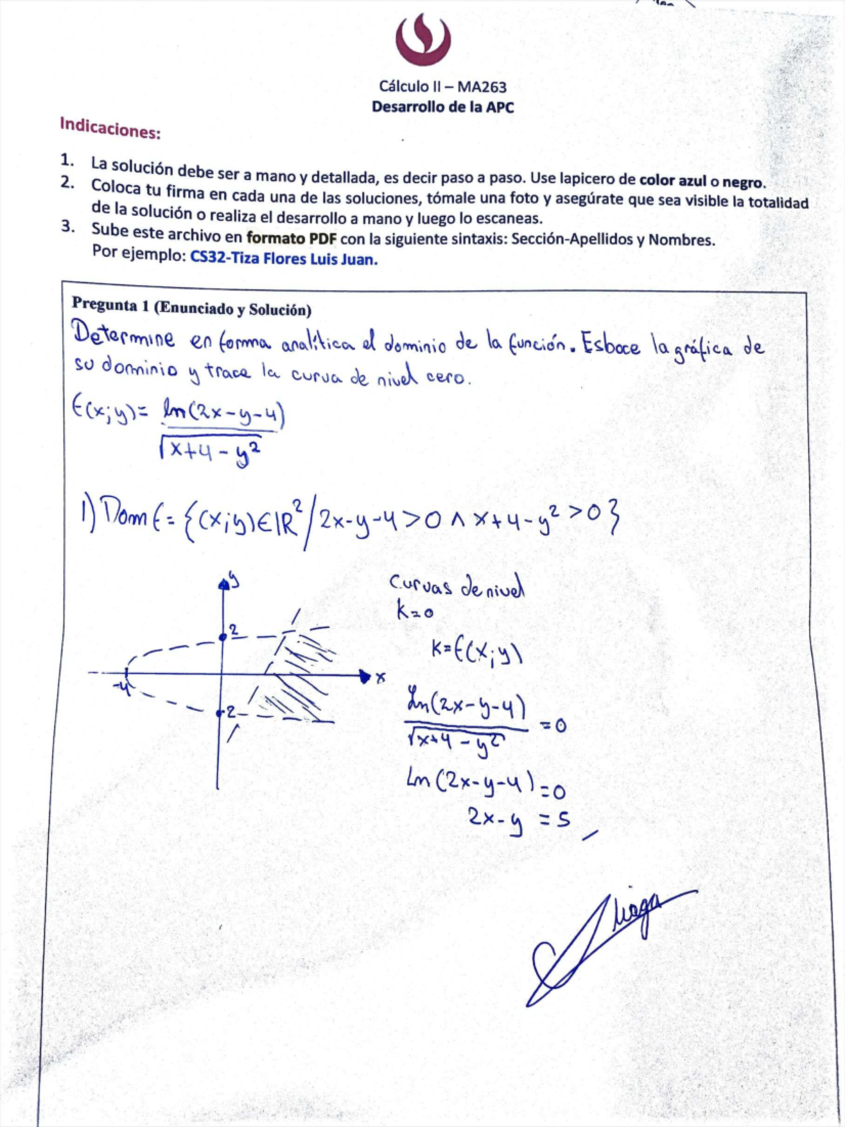Cálculo II MA263: Resolución de la APC - Preguntas y Soluciones - Studocu