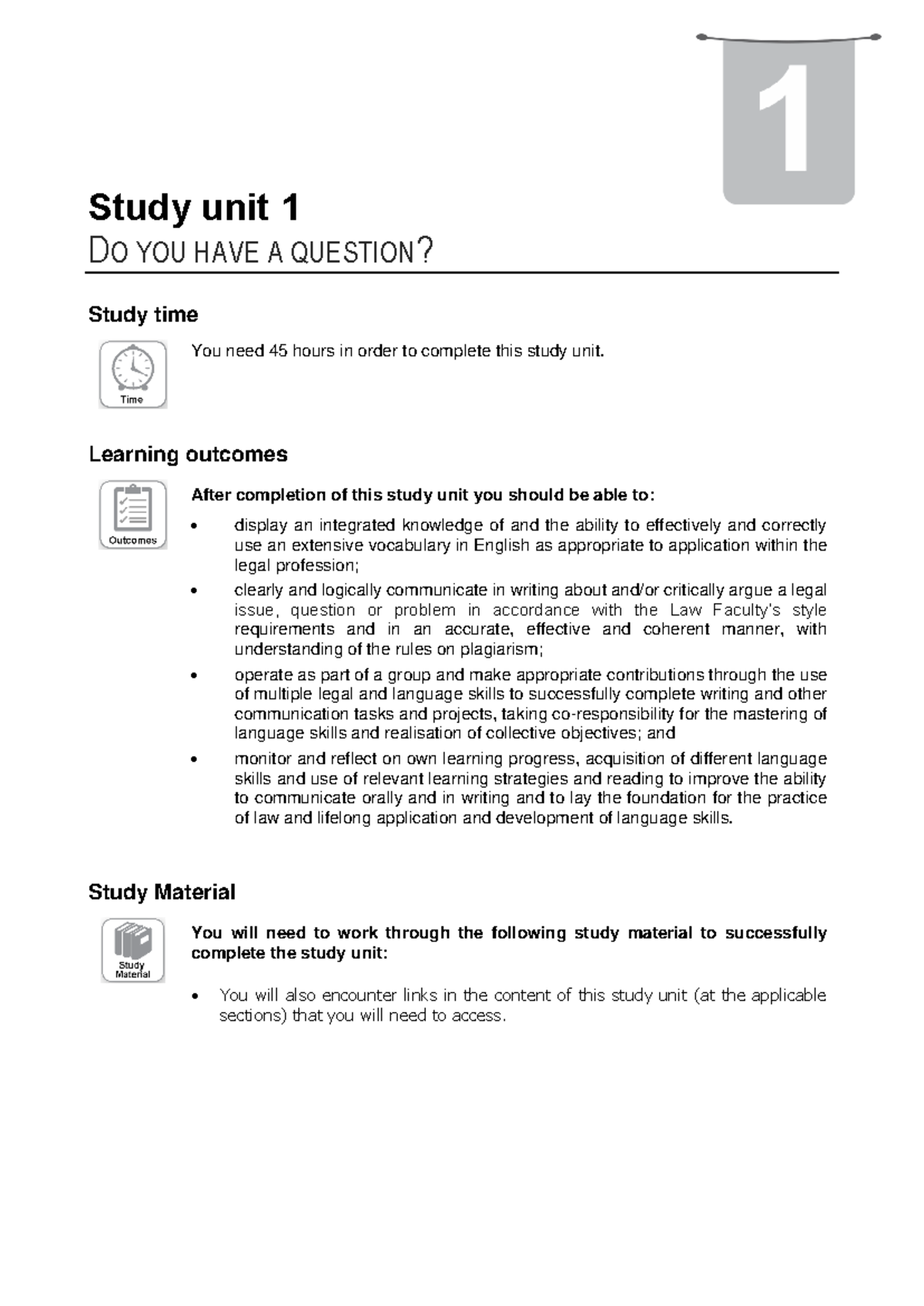 Types of questions and their purposes - Study unit 1 DO YOU HAVE A ...