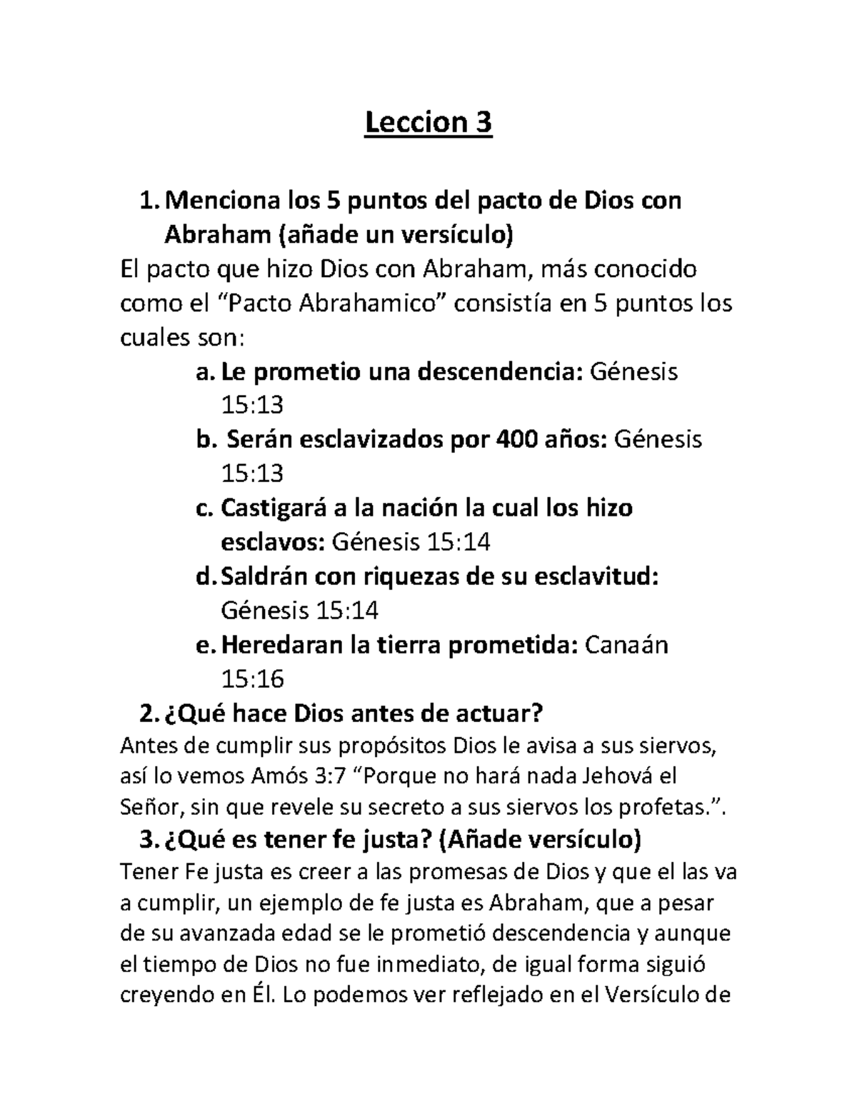 Lección 3j: Pacto de Dios con Abraham y Fe Justa - Studocu