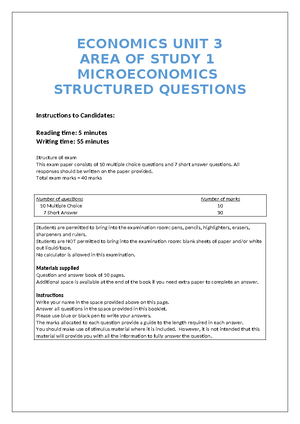 Economics- Unit 3 - Grade: 12 - Victorian Certificate of Education - Studocu