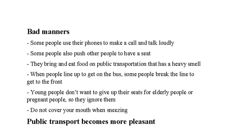 English - Bad manners - Some people use their phones to make a call and ...