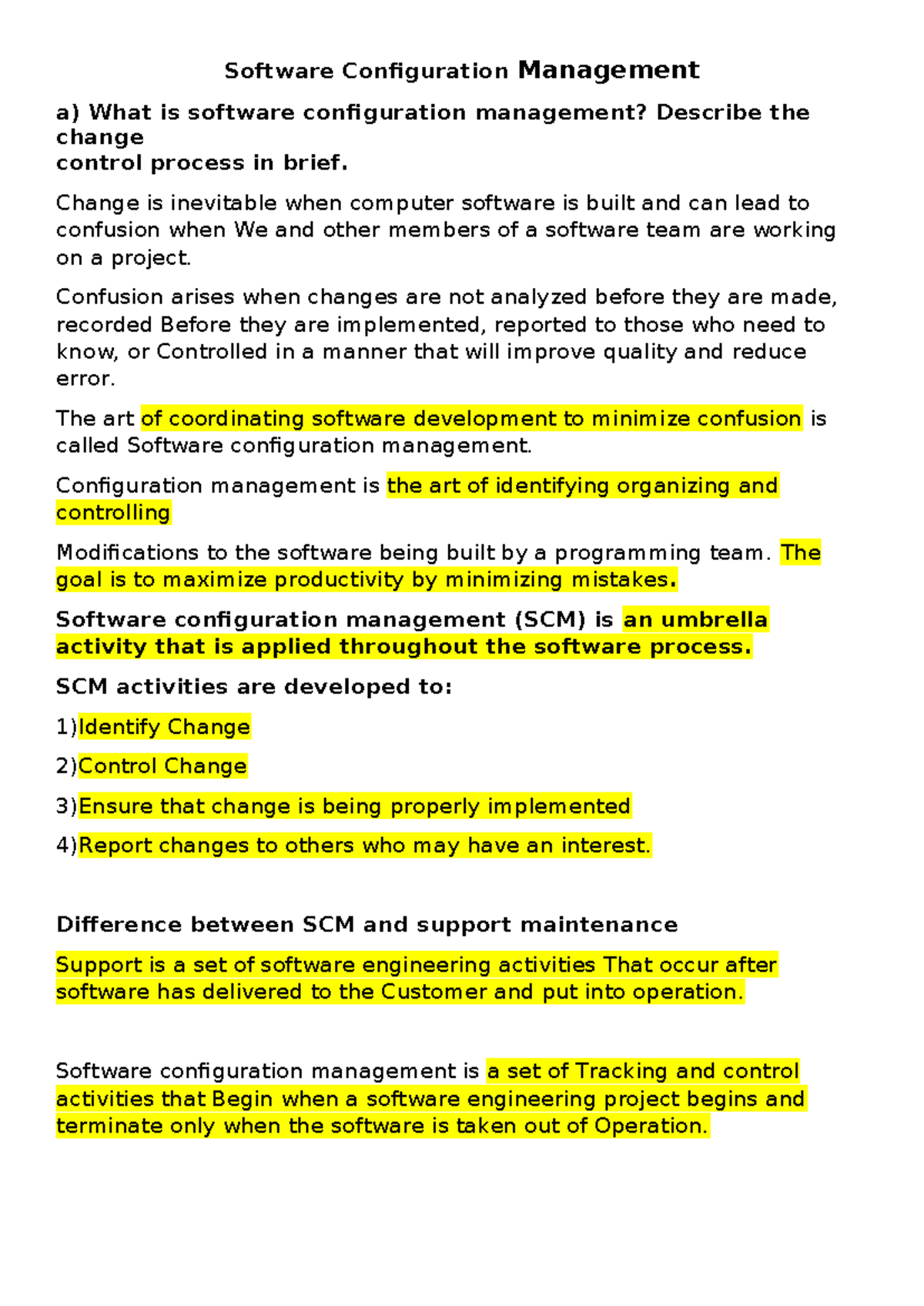 Software Configuration Management - Change is inevitable when computer ...