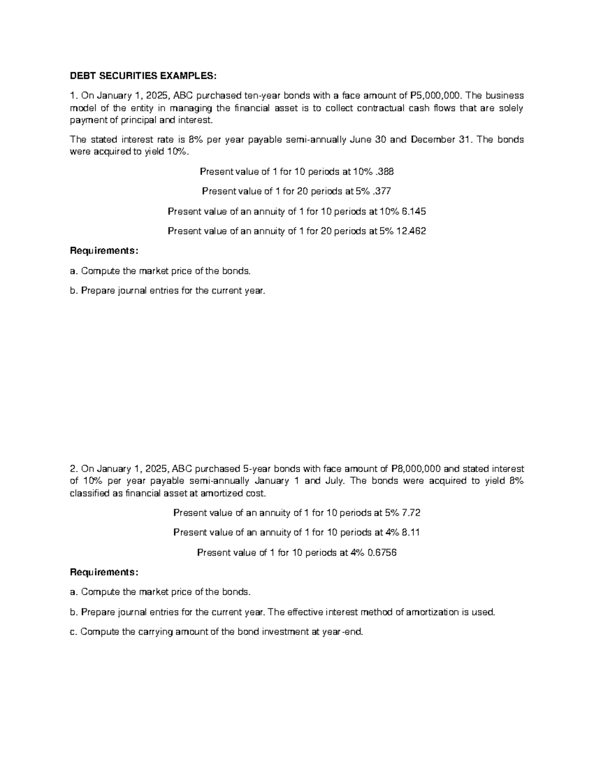 ACCT 201: Debt Securities and Investment in Associates Case Study - Studocu