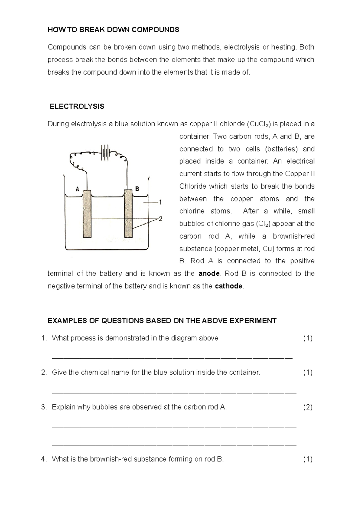 HOW TO Break DOWN Compounds - HOW TO BREAK DOWN COMPOUNDS Compounds can ...