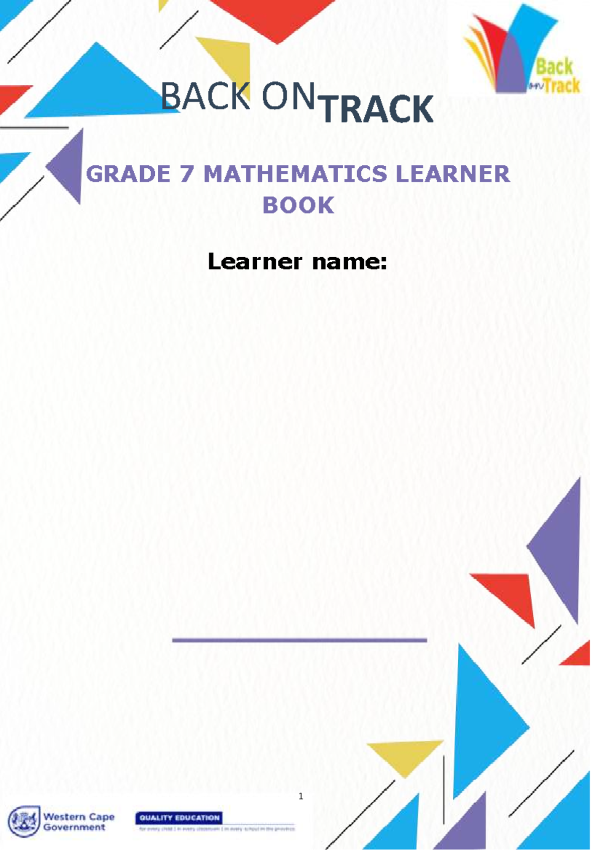 BOT Gr 7 Mathematics - Geometric Constructions Learner Book - Studocu