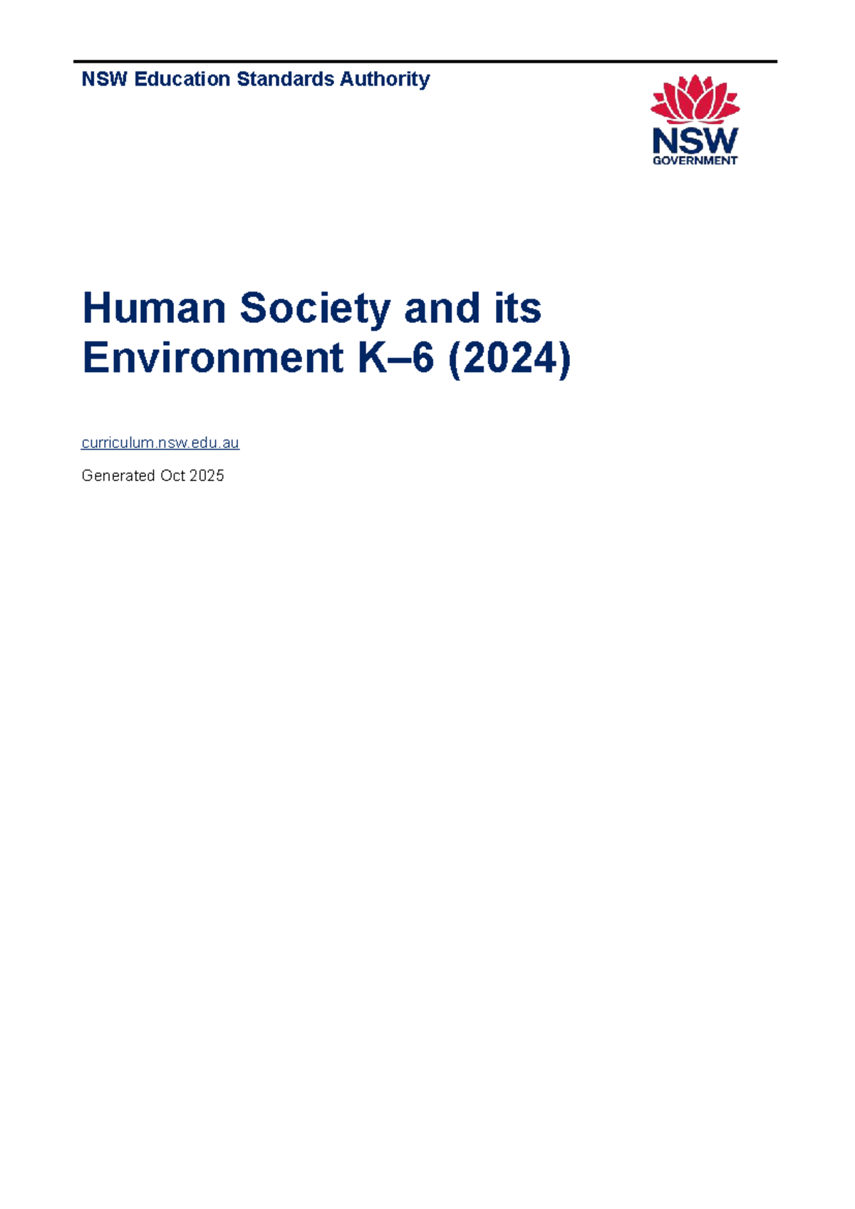 NESA - HSIE K-6 Curriculum Overview (2024) for ES1, S1, S2, S3 - Studocu