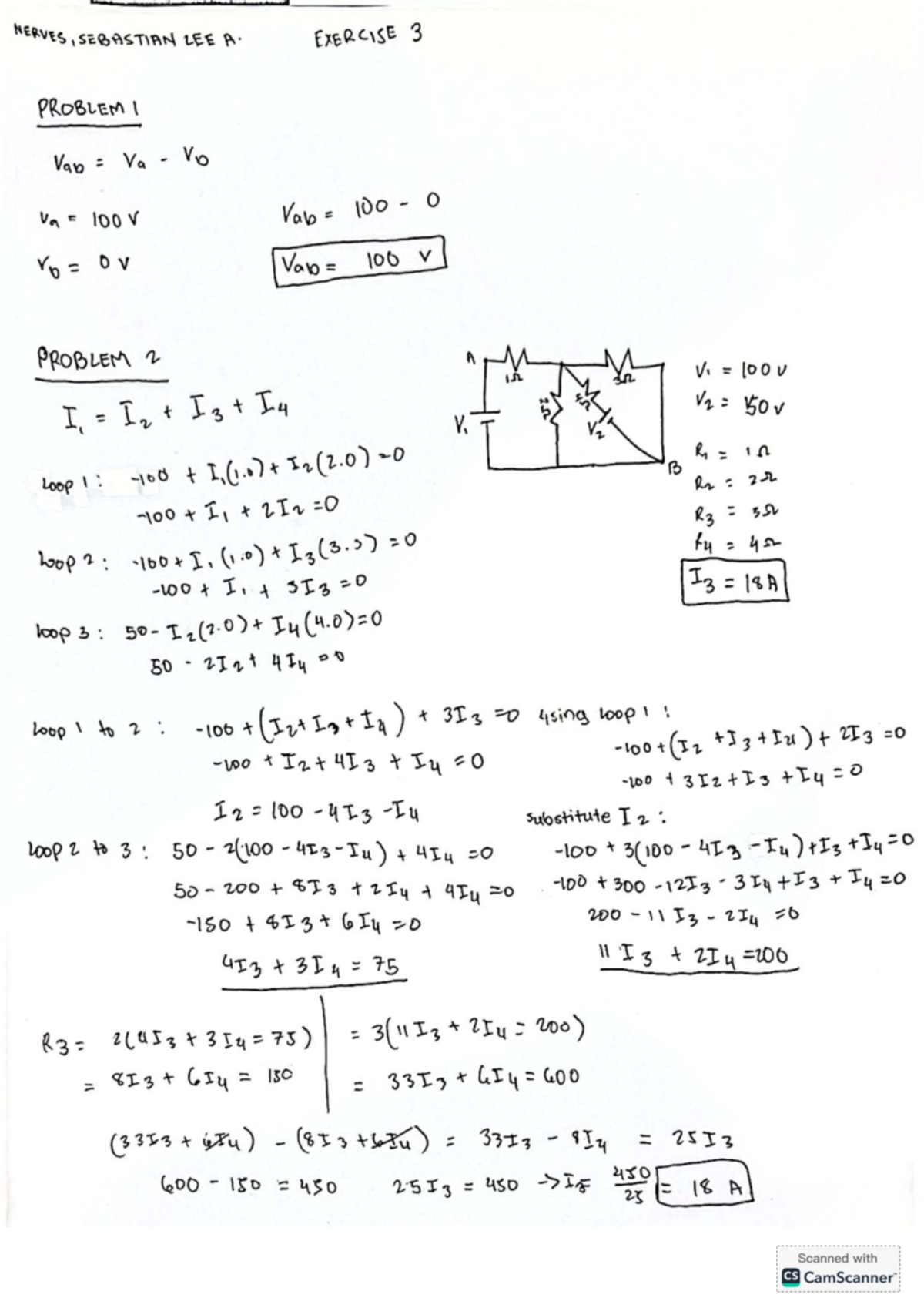 EE 101: Exercise 3 Problem Solutions and Analysis - Studocu