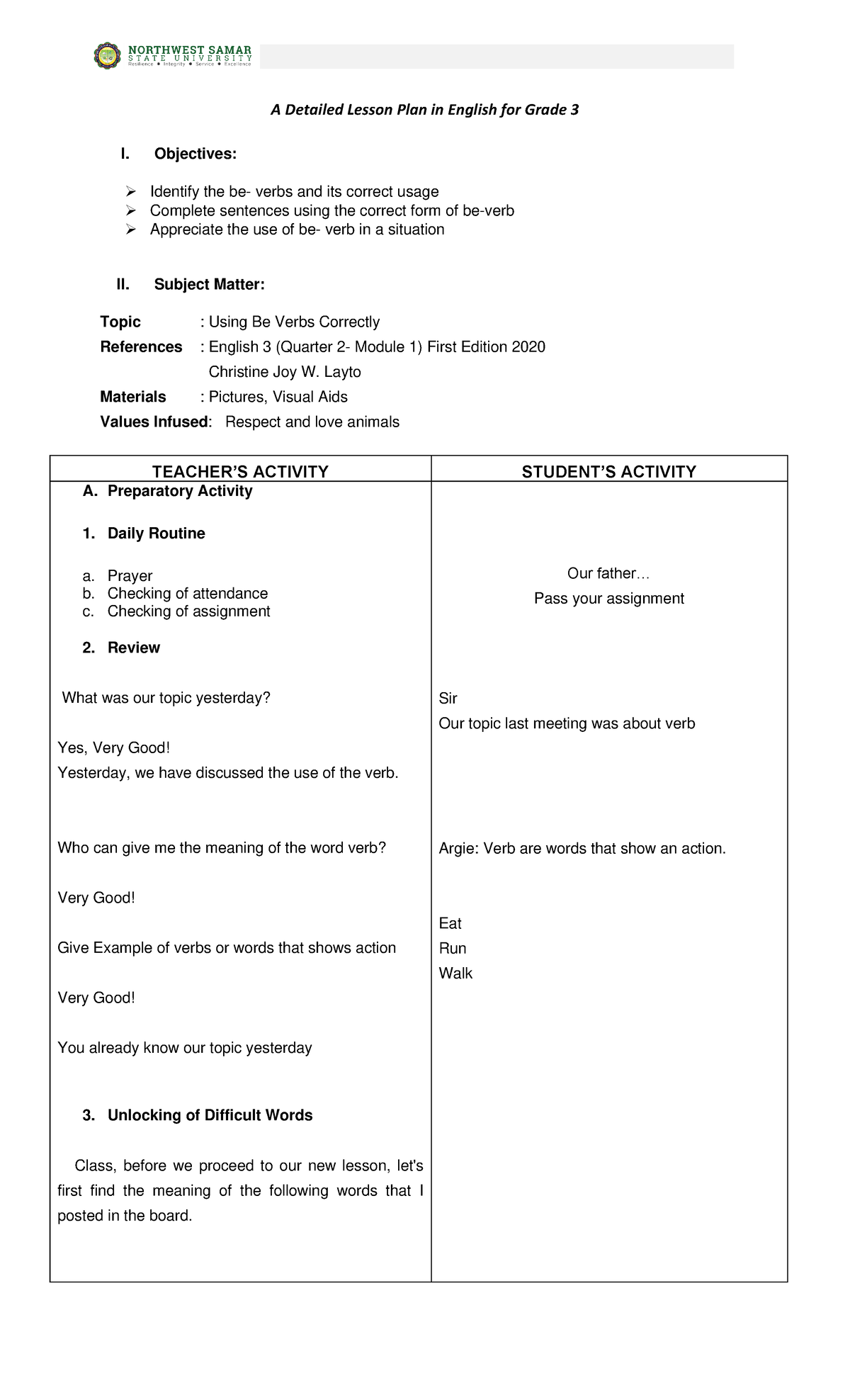 A Detailed Lesson Plan in English for Grade 3 converted - A Detailed ...