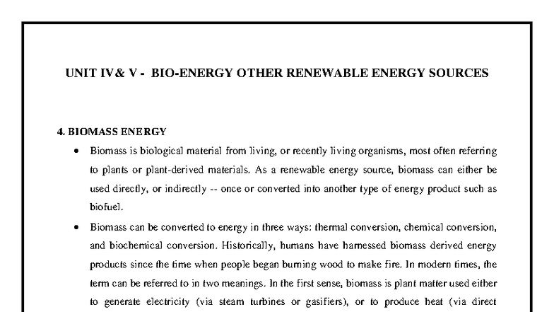 Unit 4 & 5 Notes: Biomass Energy and Ocean Thermal Energy Conversion ...