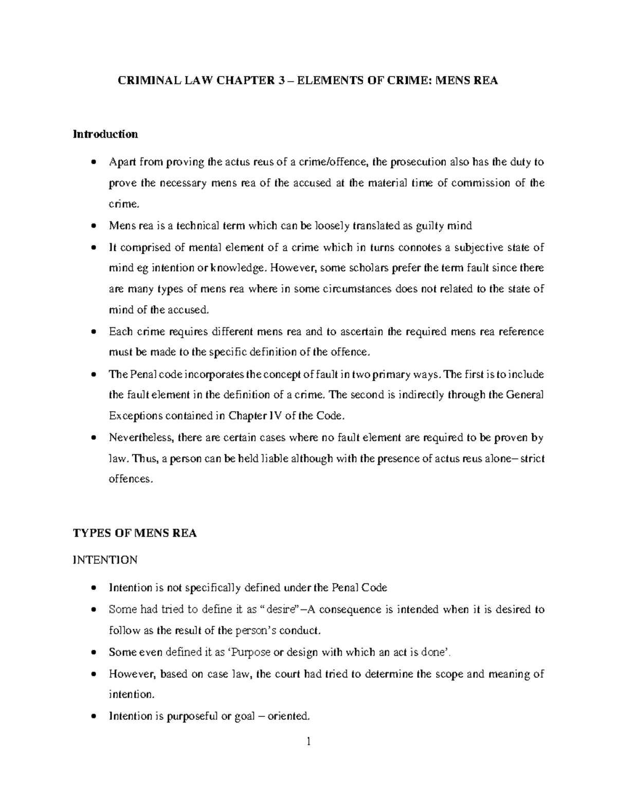 Criminal LAW Chapter 3 (SELF Ntoes) - CRIMINAL LAW CHAPTER 3 – ELEMENTS ...