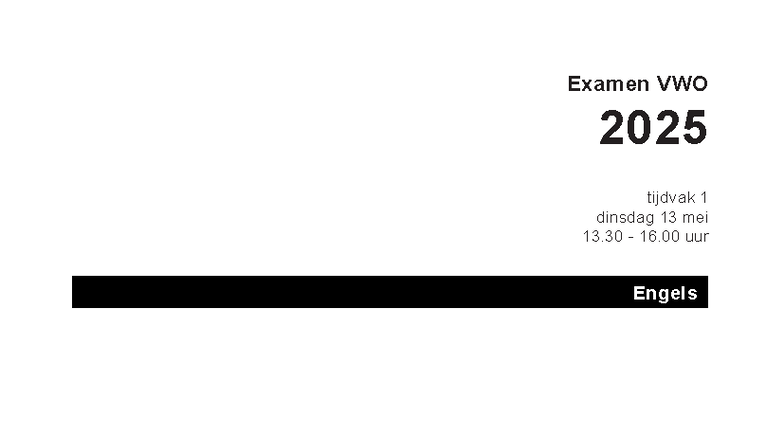 VWO Engels Examen 2025 - Tijdvak 1, Dinsdag 13 Mei - Studeersnel