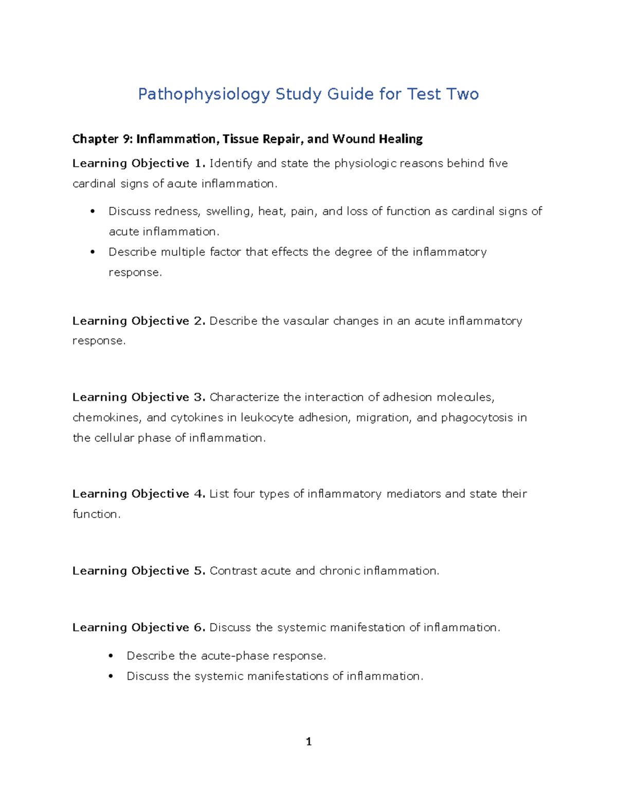 Infectious Disease and Immune Response Overview: Learning Objectives ...
