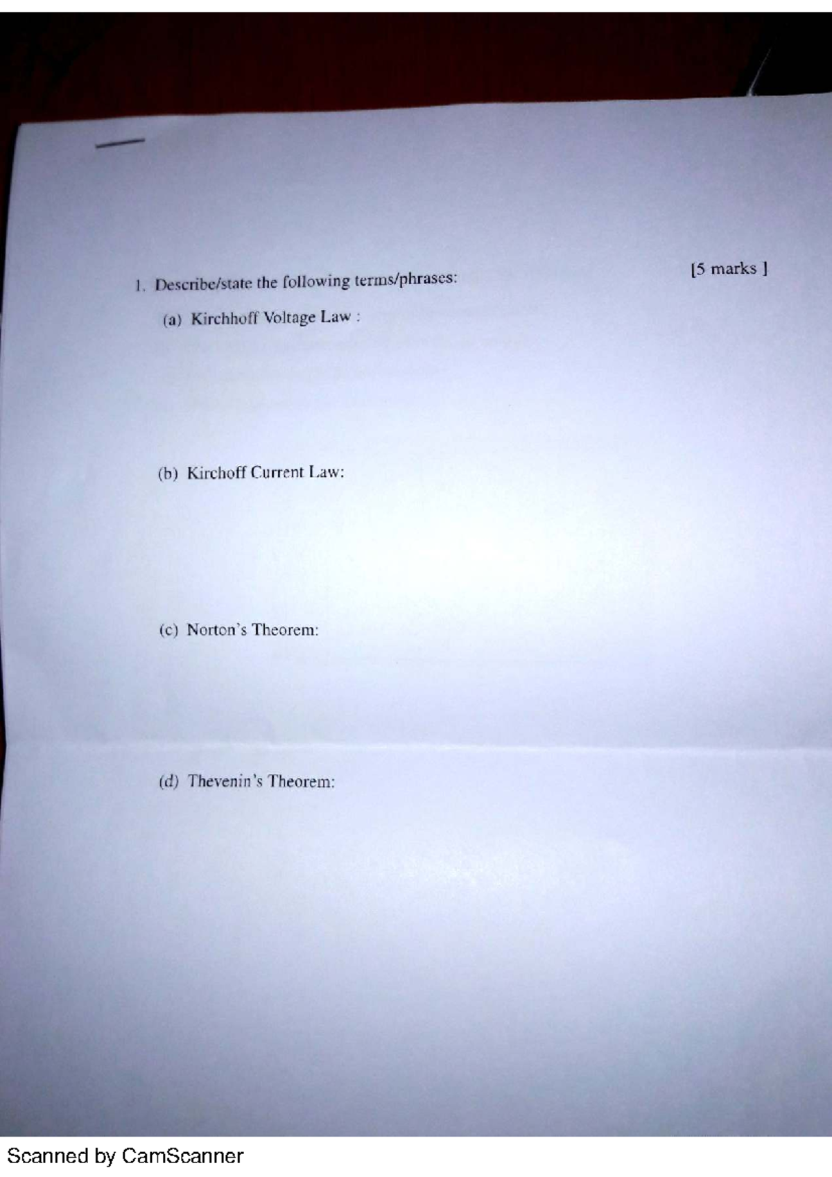 P CE 2016 Midterm Exam: Kirchhoff's Laws & Circuit Analysis - Studocu